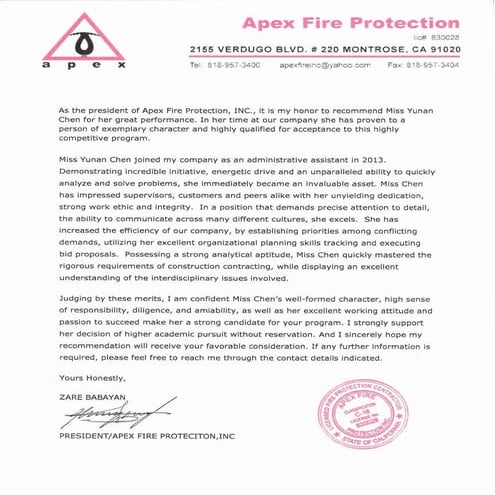 RECOMMENDATION LETTER FROM APEX | PDF