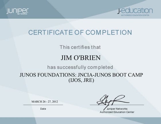 Junos certificate | PPT