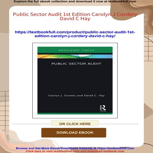 Public Sector Audit 1st Edition Carolyn J Cordery David C Hay | PDF