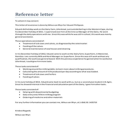 Reference letter | PDF