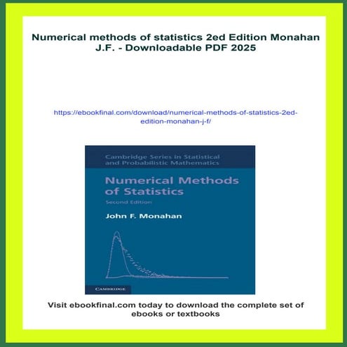 Numerical methods of statistics 2ed Edition Monahan J.F. | PDF