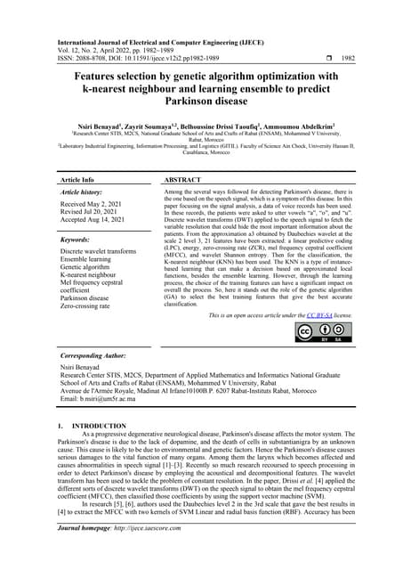 Features Selection By Genetic Algorithm Optimization With K Nearest Neighbour And Learning
