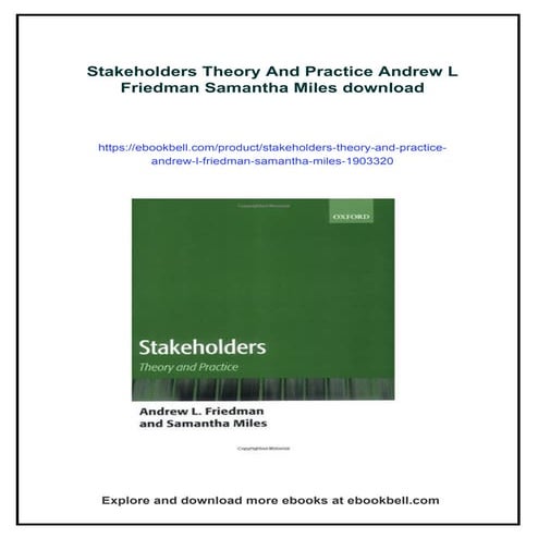 Stakeholders Theory And Practice Andrew L Friedman Samantha Miles | PDF