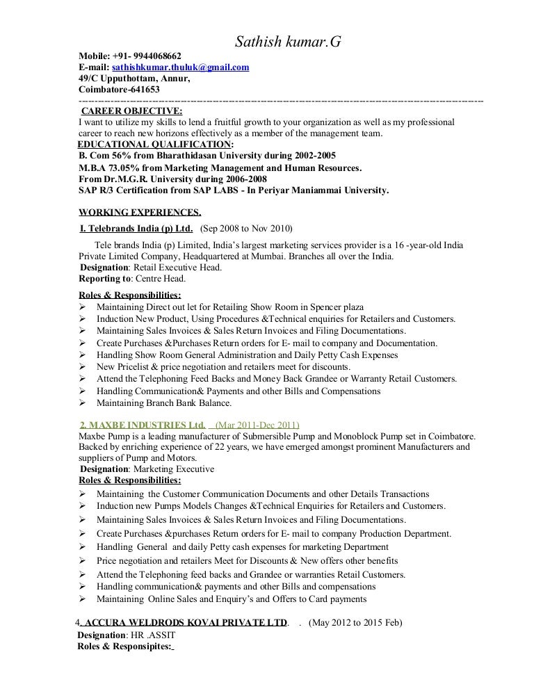 SATHISH KUMAR RESUME SATHISH KUMAR RESUME