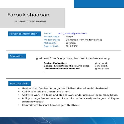 farouk cv .. | PDF