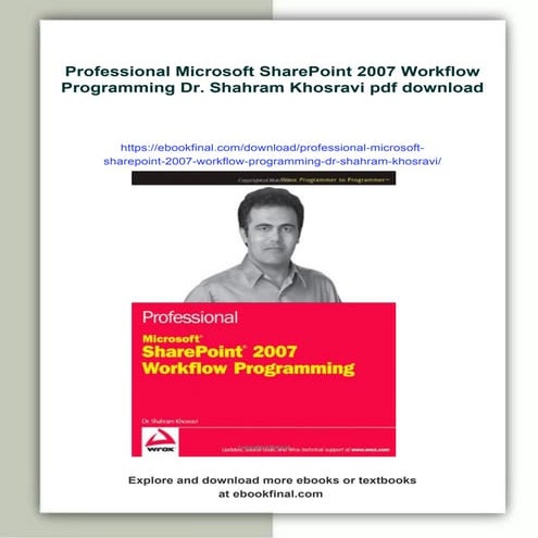 Professional Microsoft SharePoint 2007 Workflow Programming Dr. Shahram Khosravi | PDF