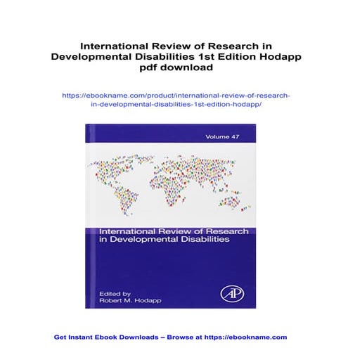 International Review of Research in Developmental Disabilities 1st ...