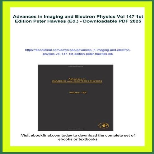 Advances in Imaging and Electron Physics Vol 147 1st Edition Peter ...