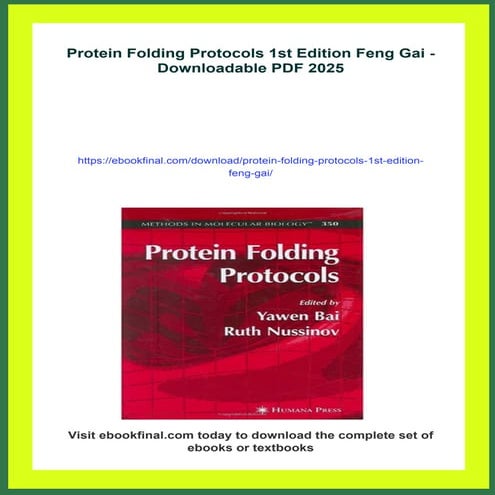 Protein Folding Protocols 1st Edition Feng Gai | PDF