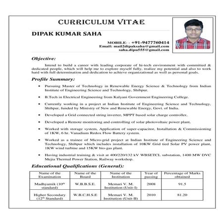 Dipak_CV | PDF
