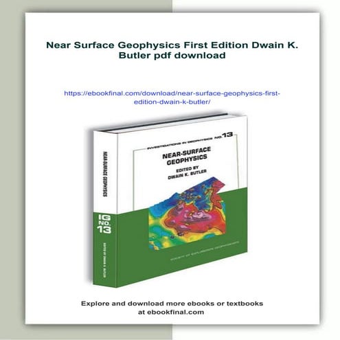 Near Surface Geophysics First Edition Dwain K. Butler | PDF