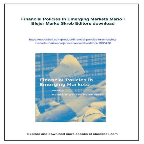Financial Policies In Emerging Markets Mario I Blejer Marko Skreb ...