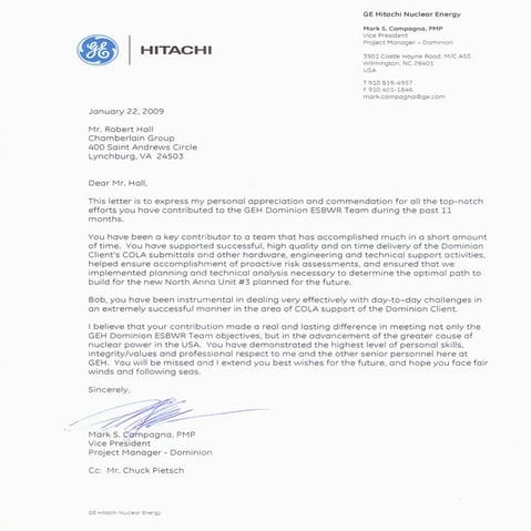 GE Commendation Letter | PDF