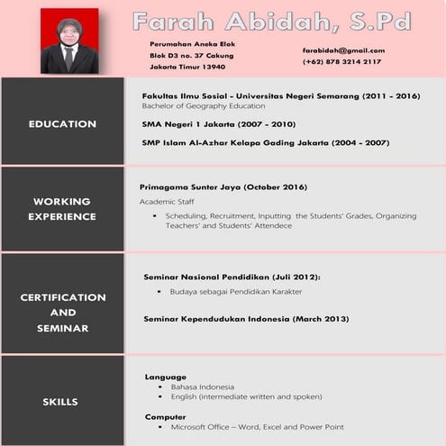 Resume - Farah Abidah | PDF