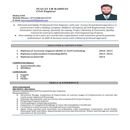 Site Engineer - Civil | DOCX