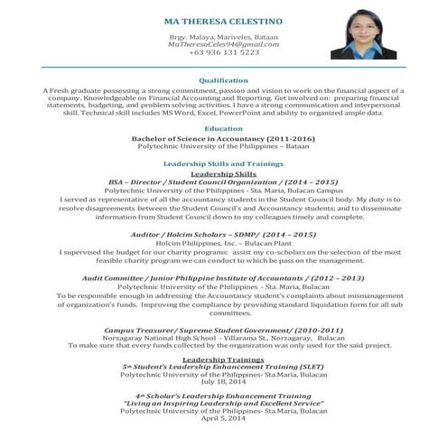 BS-Accountancy Graduate (Resume) | DOCX