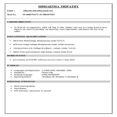 sidhartha resume | DOCX
