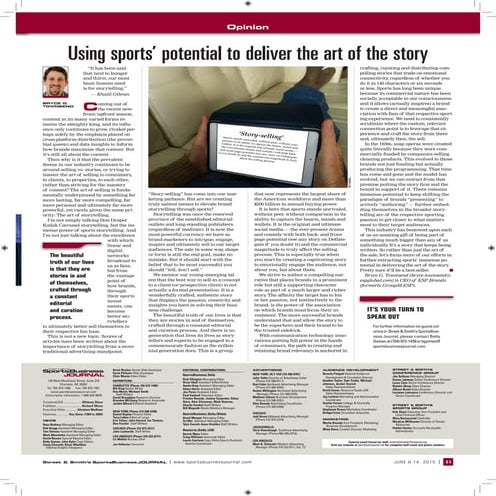 The Art of Storytelling - Bryce Townsend SBJ Guest Column | PDF | Media ...