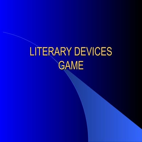 literary devices game slideshow game high school | PPT