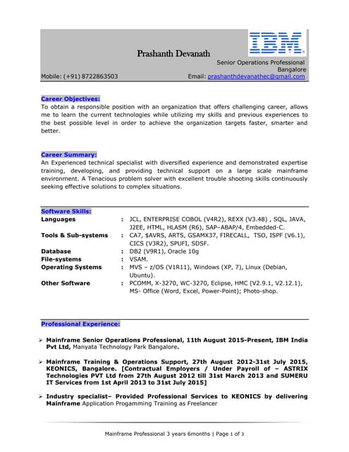 Carlos Alberto Pistillo - zOS System Programmer (Resume 2023).pdf | IT and Internet Support ...
