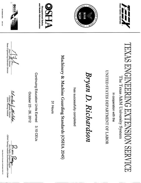 CSHO Certificate | PPT