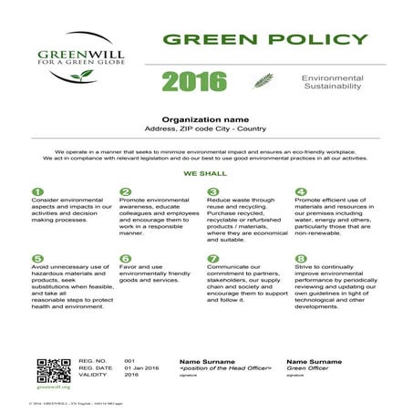 Green Housekeeping Policy and Procedures | PDF