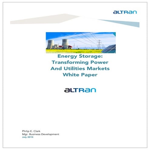 2015 Altran Battery Storage White Paper | PDF