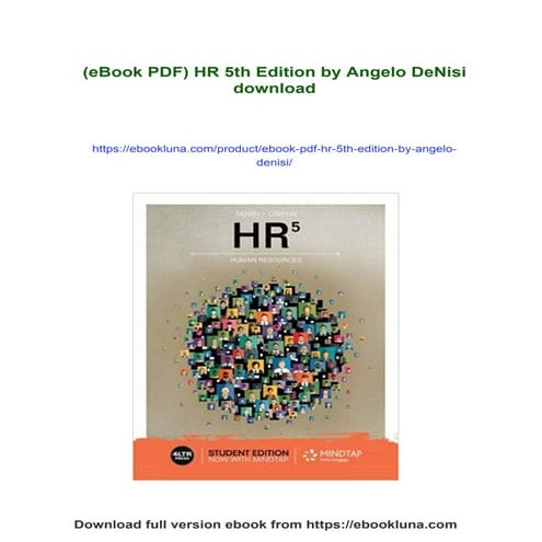 (eBook PDF) HR 5th Edition by Angelo DeNisi | PDF