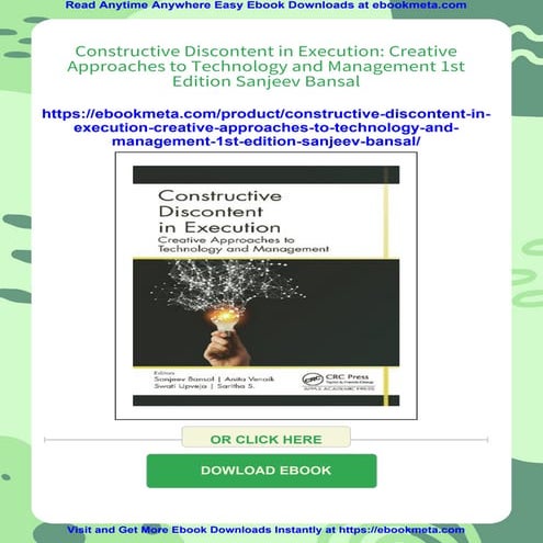 Constructive Discontent in Execution: Creative Approaches to Technology ...