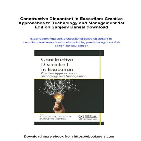 Constructive Discontent in Execution: Creative Approaches to Technology ...