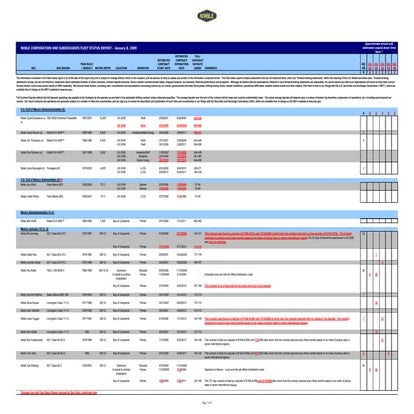Noble Corporation Fleet Status Report | PDF