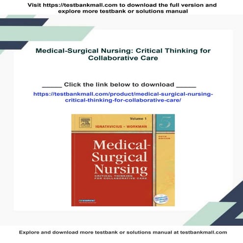 Medical-Surgical Nursing: Critical Thinking for Collaborative Care | PDF