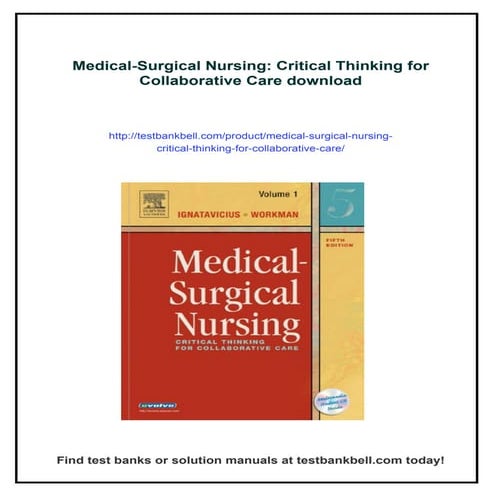 Medical-Surgical Nursing: Critical Thinking for Collaborative Care | PDF