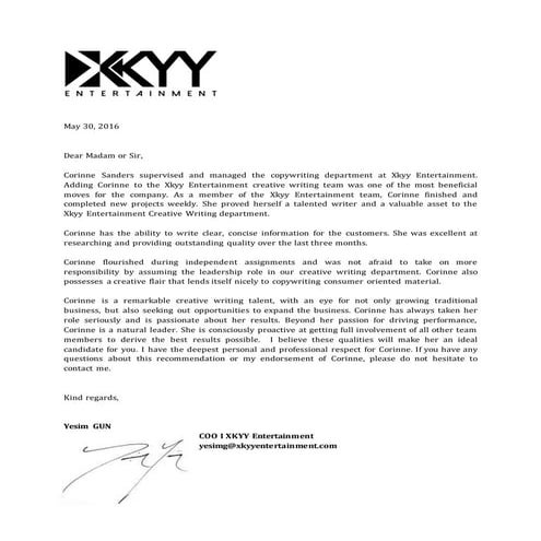Brenda Letter of Recomm | PDF