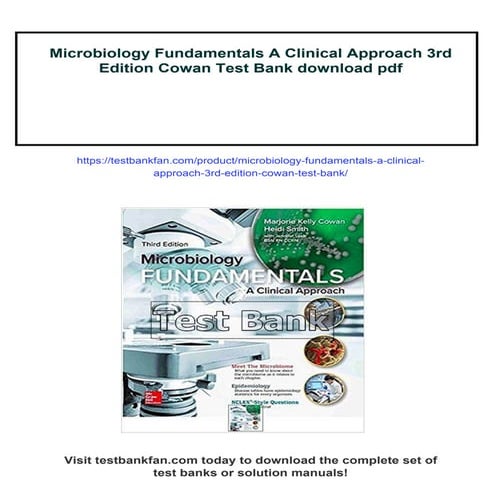 Microbiology Fundamentals A Clinical Approach 3rd Edition Cowan Test ...