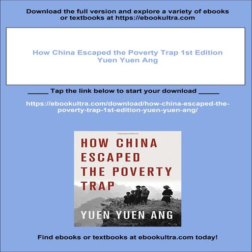 How China Escaped the Poverty Trap 1st Edition Yuen Yuen Ang | PDF