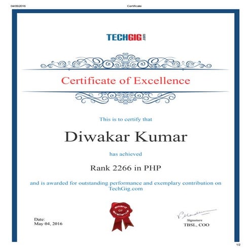 PHP Certificate 4 MAY | PDF