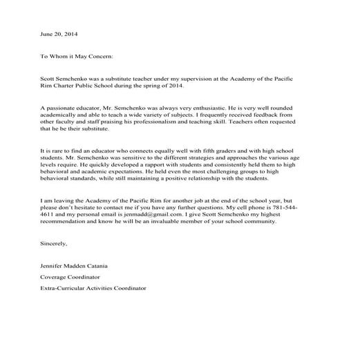 Letter Of Recommendation 2 | DOCX