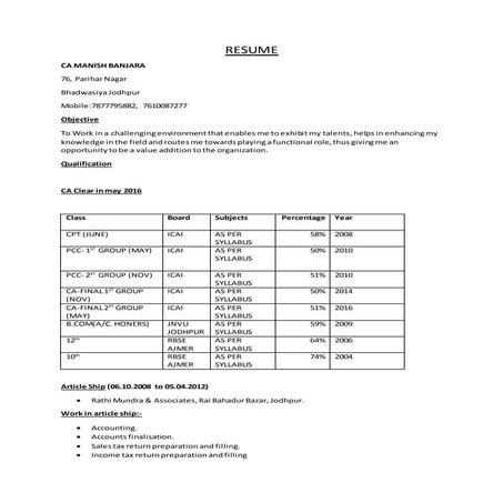 RESUME -- manish Banjara | DOCX