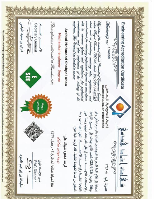 Saudi Engineering council ID | PDF