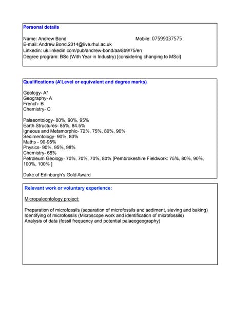 Undergraduate Academic Transcript | PDF
