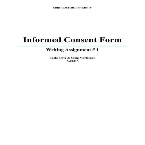 Informed Concent Form | PDF