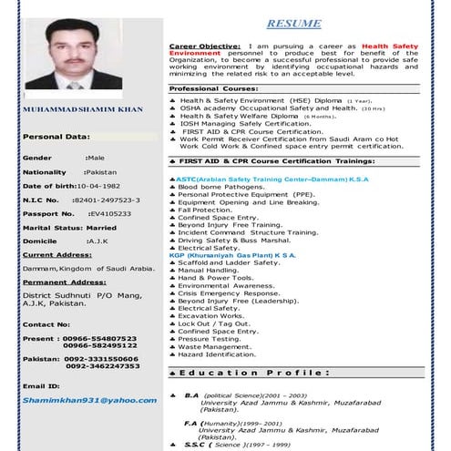 Resume Shamim | DOCX | Civil Engineering Industry | Industries