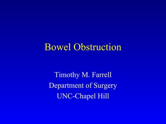 Small bowel obstruction cases - Julie Cornish | PPTX | Digestive ...