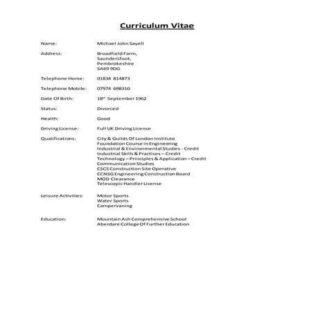 Michael Sayell mech fitting CV2 - Copy | DOCX