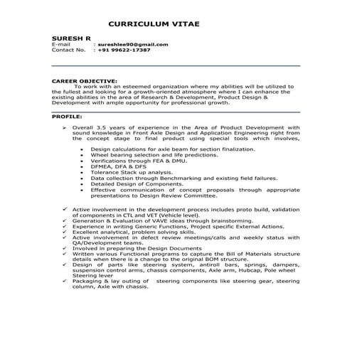 Suresh resume | DOC