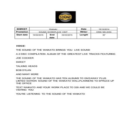 LIVE SOUND SHOUT | DOCX