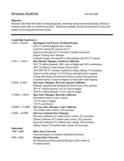 Brieanna Redfield presentations