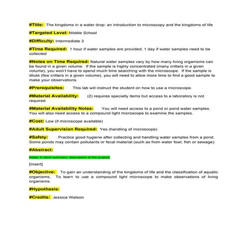 Examination of microorganisms from pond and water sample | PPTX