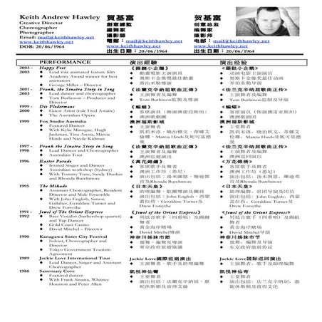 (2012e)Keith Hawley CV (Eng & Chi) | PDF
